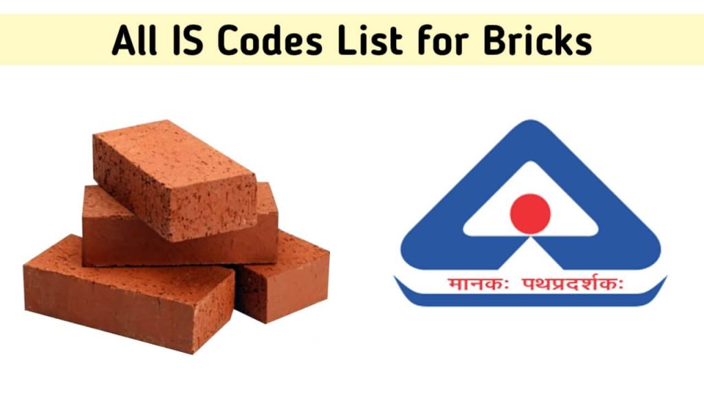 List Of IS Codes For Bricks Mostly Used Download Pdf