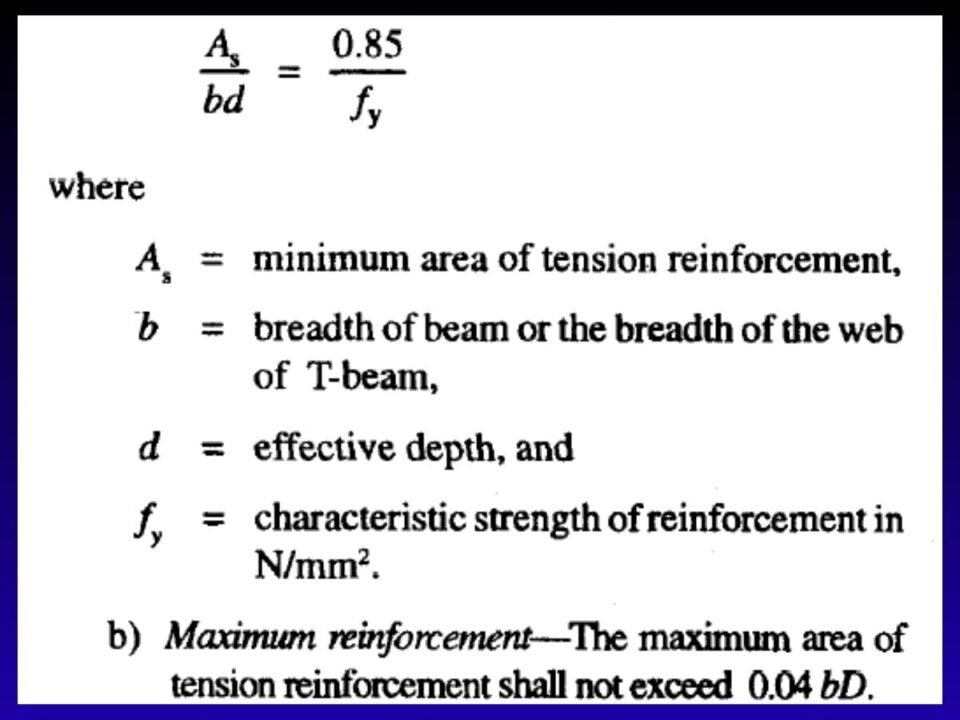 Minimum & Maximum Percentage Of Steel In Beam - IS 13920